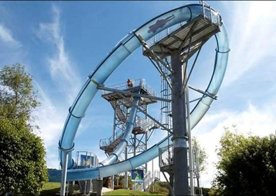 Commercial Theme Water Park Slides / Outdoor Action Park Loop Water Slide