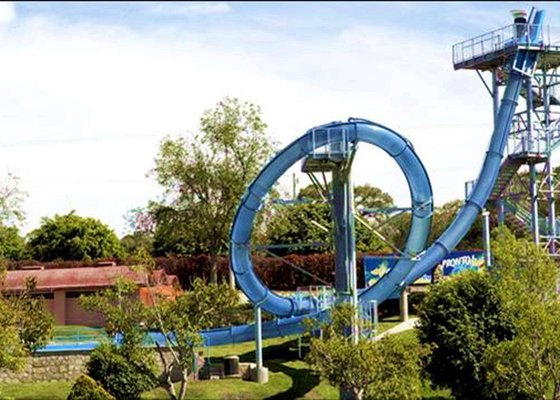 Commercial Theme Water Park Slides / Outdoor Action Park Loop Water Slide