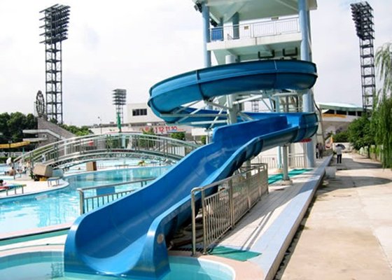 Custom Huge Fiber Glass Open Spiral Water Slide Theme Park Equipment