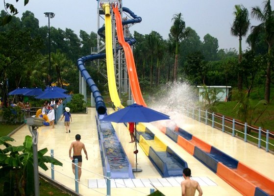 Aqua Park Equipment Big Free Fall Water Slide , Water Slides For Inground Pools