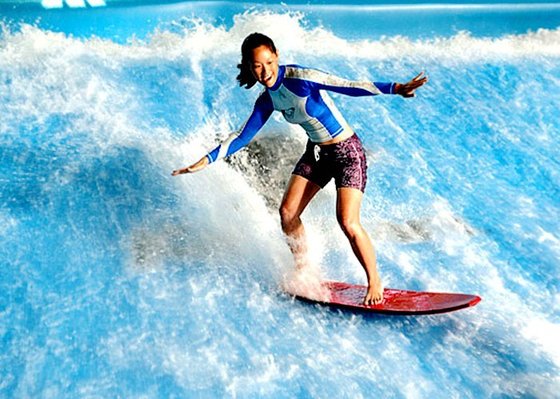 Attractive Flowrider Surf Machine Water Ride , Waterproof Single Flow Ride