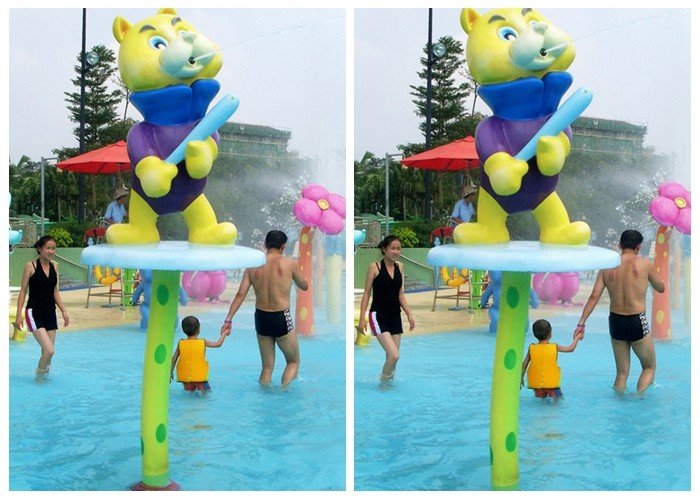 Water Attractions Kids Water Playground Equipment Winnie Water Spray Parks