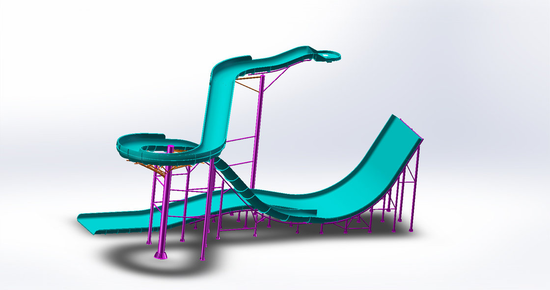 5.4FT Huge Turn Back Commercial Water Slide Customized For Water Park