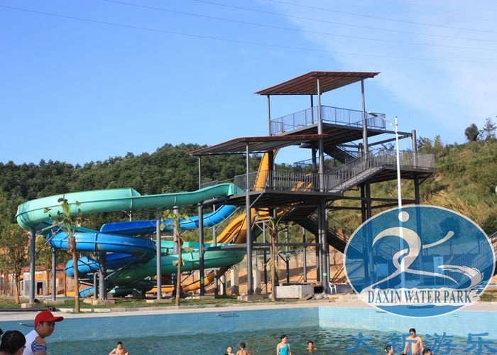 Open Closed Big Water Slides Steel Structure Water Park Slides