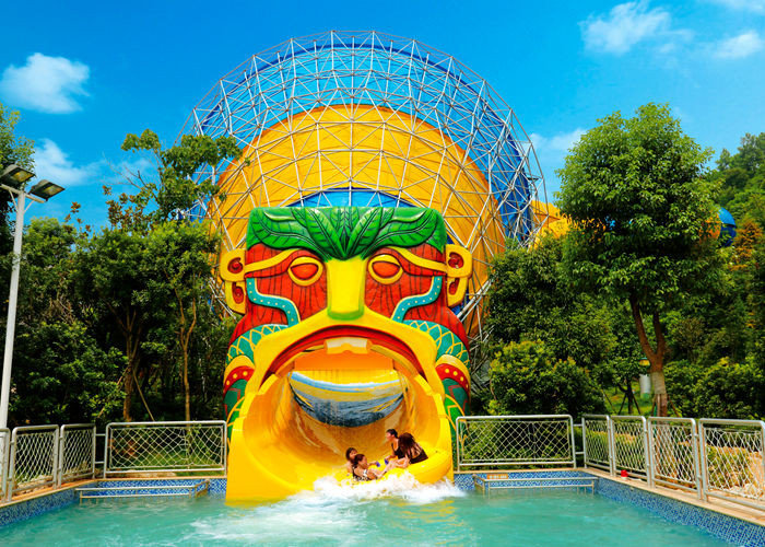 Customized Aqua Park Equipment Water Slide Games With Fall Pool