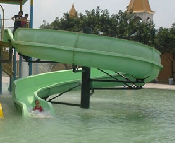 Children Open Spiral Fiberglass Spiral Water Slide For Swimming Pool Interactive Water House
