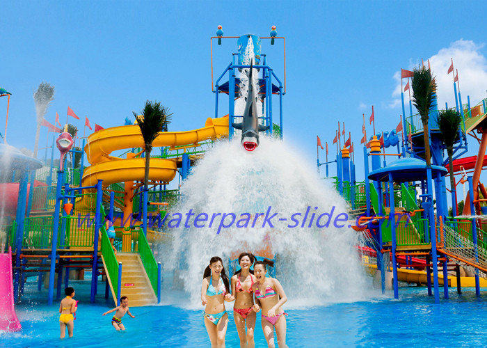 Fiberglass Water Slide Equipment Playground Water Park Decorations Tipping Bucket