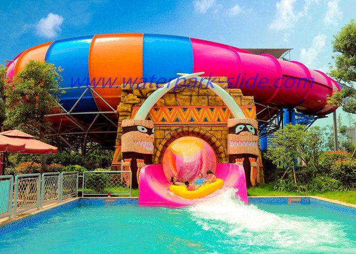 Large Water Park Equipment Space Bowl Slide , Fiberglass Theme Park Slides