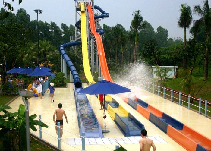 Aqua Park Equipment Big Free Fall Water Slide , Water Slides For Inground Pools