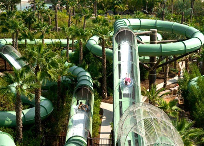 3 - 4 Riders Long Thrill Blaster Fiber Glass Water Slide Amusement Park Equipment