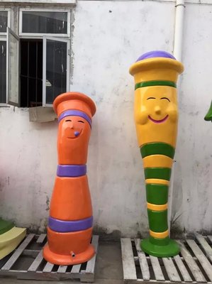 Funny Cartoon Rain Column Fibergalss Water Park / Water House For Kids
