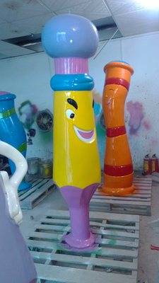 1.8 m Cartoon Fiberglass Pencil Spray Water Park Cute Purple For Kids