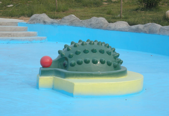 Children Hedgehog Spray Cartoon Water Pool Toys Fiberglass Green / Blue
