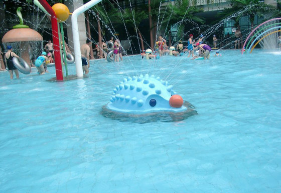 Children Hedgehog Spray Cartoon Water Pool Toys Fiberglass Green / Blue