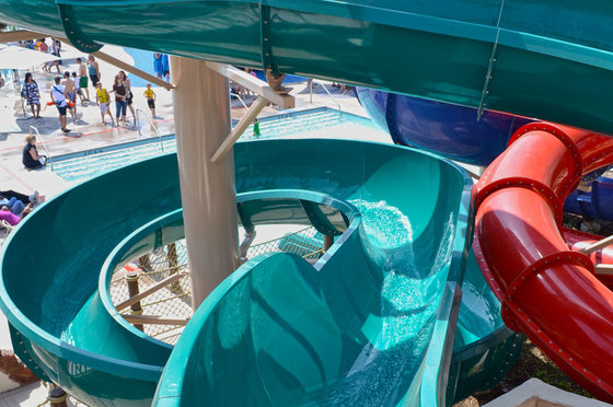 Combination Of Slides Fiberglass Water Slides Caliber Blue CE