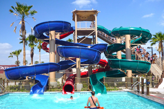 Combination Of Slides Fiberglass Water Slides Caliber Blue CE