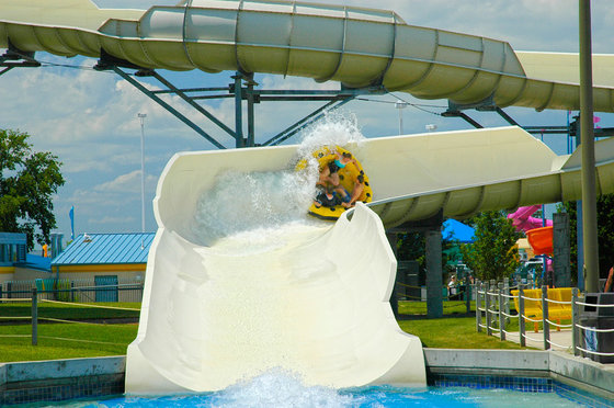Open Fiberglass Water Slides White Two Line Tube Available White
