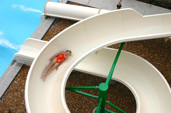 Open Fiberglass Water Slides White Two Line Tube Available White