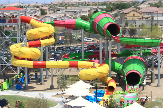 Theme Park Pool Water Slides / Intex Water Slide Thickness 6-8mm