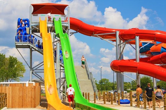 Outdoor Installations Inground Pool Water Slide With Wild Long Thrill Rides