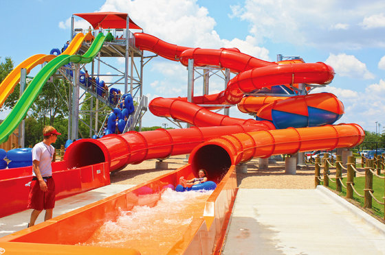 Outdoor Installations Inground Pool Water Slide With Wild Long Thrill Rides