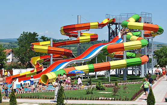 Rainbow Huge Water Slide Kids Water Slide Fiberglass Slide ISO9001