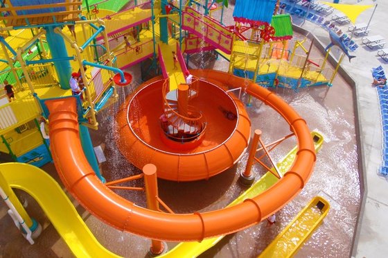 Orange Big Space Bowl Water Playground Equipment Funny Theme Park
