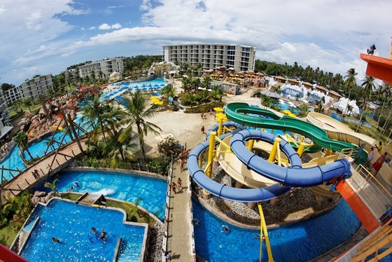 Blue Customized Hotel Pool Water Slides 0.3-0.6m Water Depth