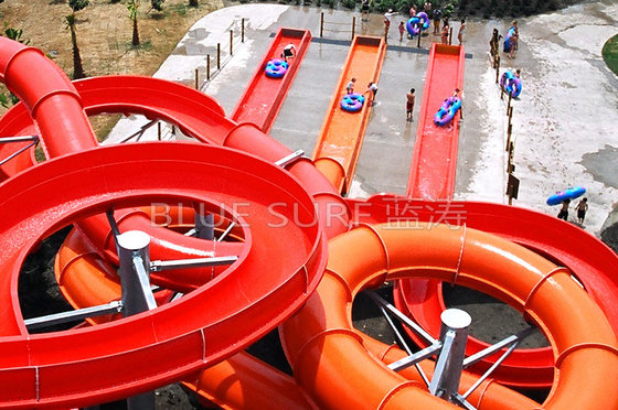Large Fiberglass Water Slides Wonderful Open / Close Spiral Slides