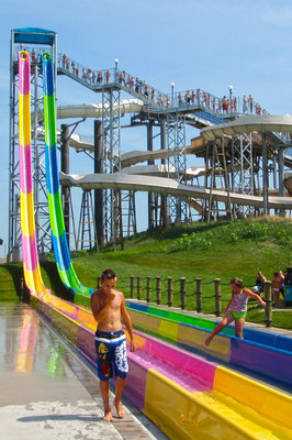 Rainbow Freefall Fiber Glass Water Slides for Swimming Pool Water Park