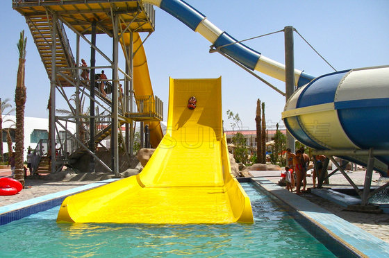 Huge Fiberglass Water Slide Racer Twin Boomerango and Space Bowl For Water Park