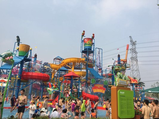 Wizard Paradise 304 Stainless Steel Water Park Playground 45 * 40 M For Kids