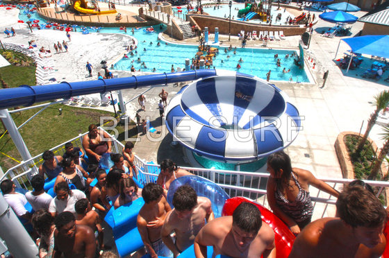 White / Blue Fiberglass Water Slides Adult Water Park Equipment Super Bowl Slide