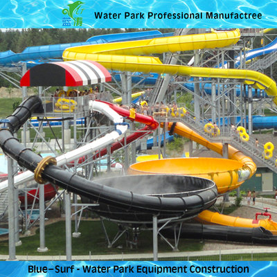 15 - 20 Meter Height Fiberglass Water Slides Two Space Bowl For Water Park