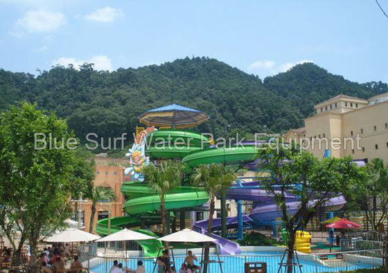 China Guangxi  30,000 Fiberglass  Water Slide / Wave Pool  / Family Water Playground Water Park