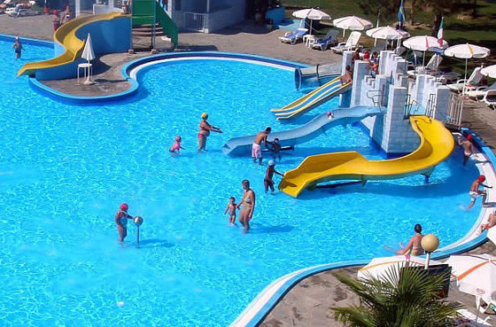 Combination fiber glass water slide