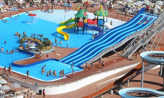 Combination fiber glass water slide
