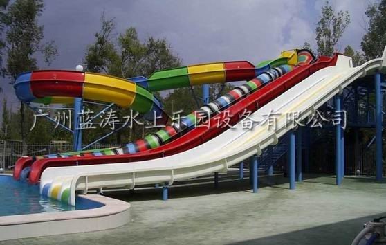 Children Swimming Pool Water Slide 6 Lines For Water Playground