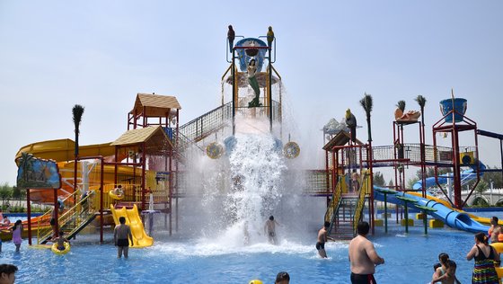 Sea Style Water Playground Equipment Fiberglass Water Slides For Amusement Park