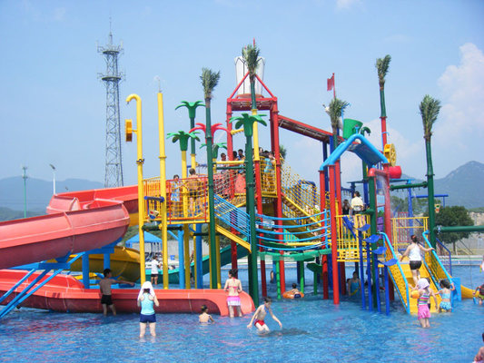 Water Playground Equipment Commercial Spiral Water Slide 23 * 22 * 12m
