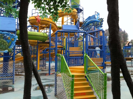 Water Playground Equipment With Fiberglass Spiral Water Slide , Water Amusement Park