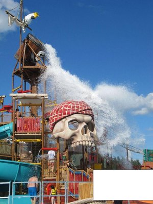 Skull Style Water Playground Equipments With fiberglass water slide and water play
