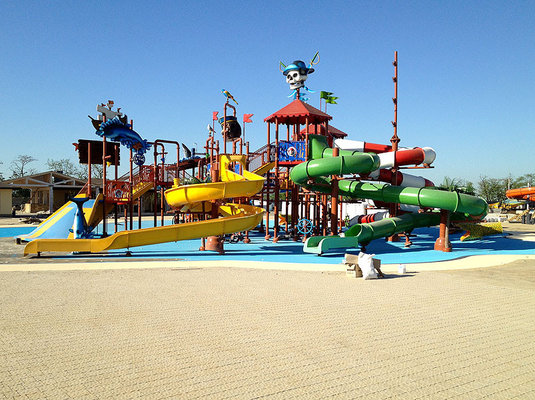 Pirate Style Water Playground Equipment Fiberglass Kid Water Slides