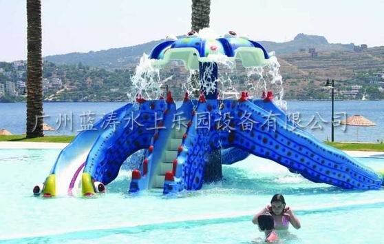 Outdoor Small Water Slide Water Fun Park Octopus Style Pool Water Slides