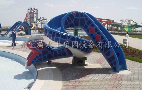 Snake Fiberglass Water Slide , Kid Cartoon Water Slides Water Entertainment