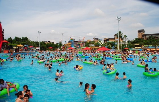 Water Park With Spiral Water Slide