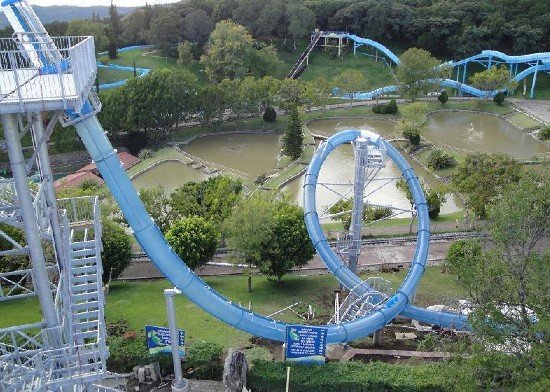 Roller Coaster Adult Water Slides Fiberglass High Speed Water Slide