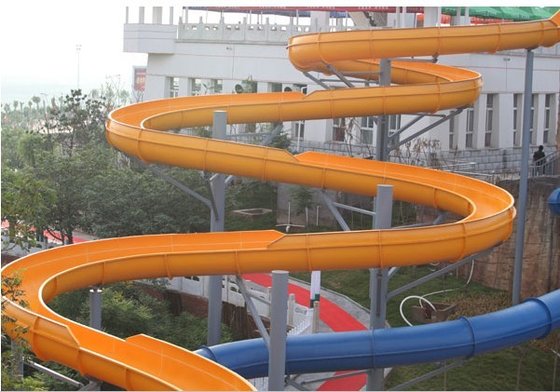 Adult Open Spiral Slide Huge Water Park Single Water Slide For Aquasplash