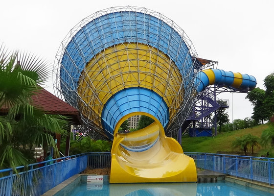 Fiber Glass Steel Pipe Tornado Water Slide / Outdoor Adult Water Slides