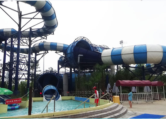 Extreme Outdoor Big Raft Fiberglass Adult Water Slide For Water Park
